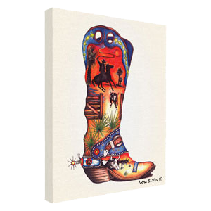 Nora Butler | Stampede Boot Giclee on Canvas – Nora Butler Designs